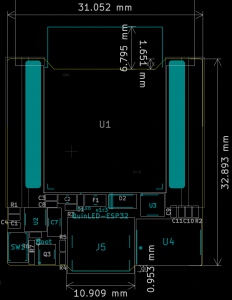 QuinLED-ESP32 board dimensions - quinled.info